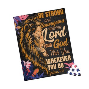 Bible Verse Puzzle - Be Strong & Courageous Joshua 1:9 Jigsaw Puzzle ...