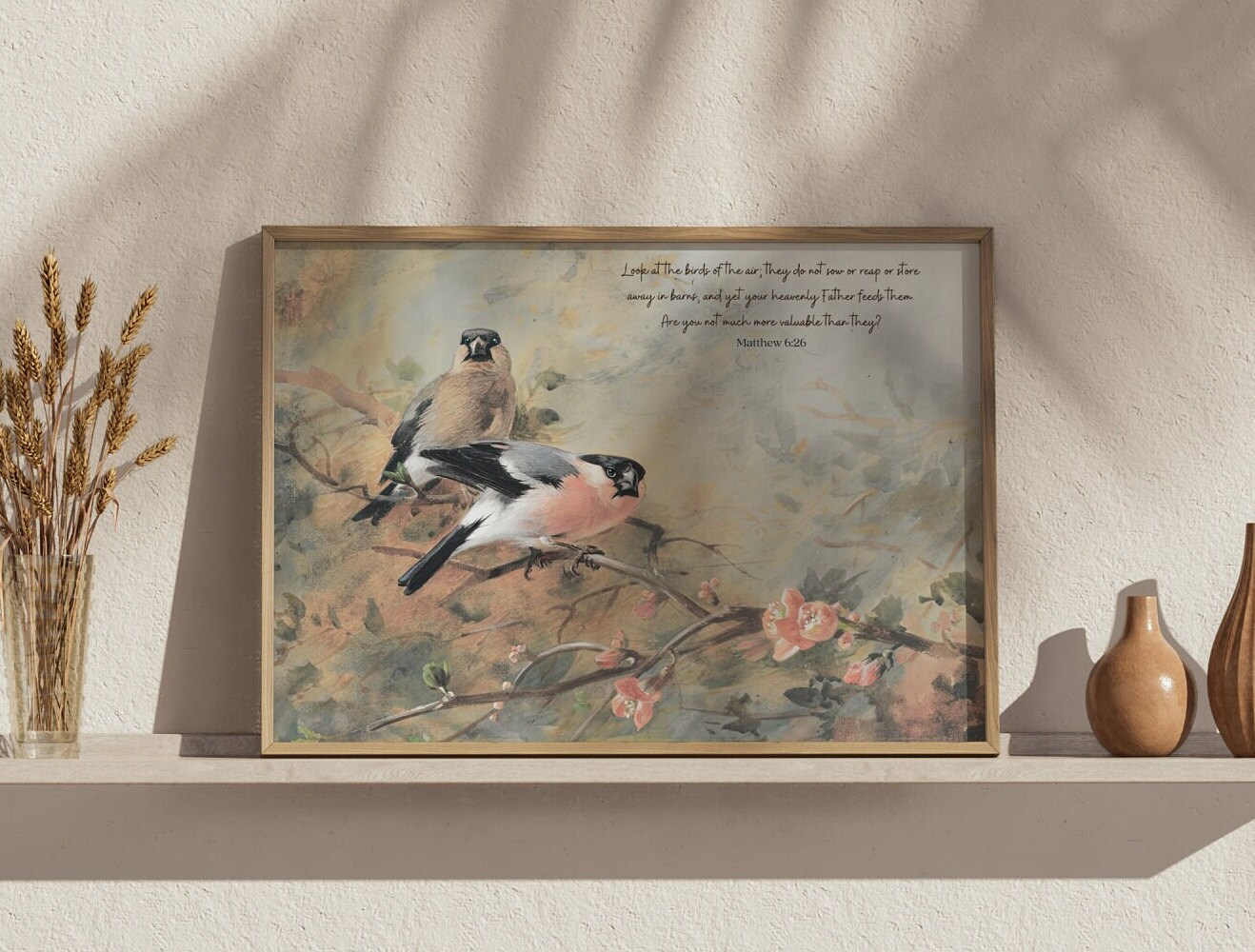 Look at the Birds of the Air - Matthew 6:26 Bible Verse Art Print ...