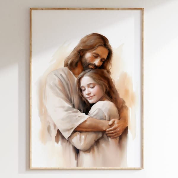 Jesus Hugging Woman - Etsy