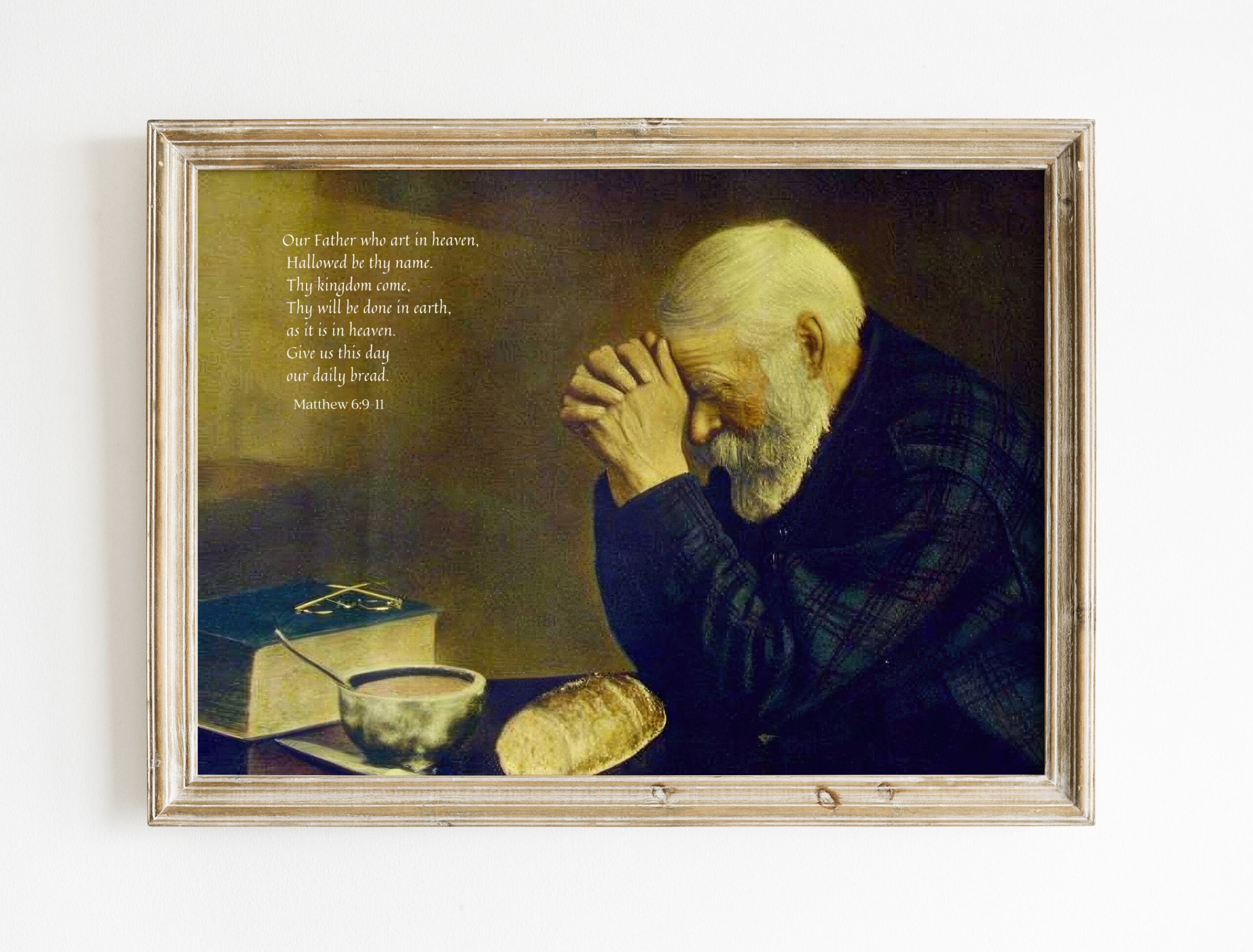 GRACE by Eric Enstrom - Vintage Art of Old Man at Table Praying Over ...