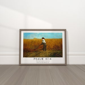 Blessings on the Farm, Vintage Farm Painting and Bible Verse for ...