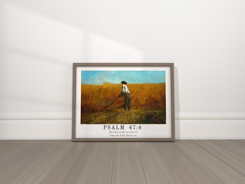Blessings on the Farm, Vintage Farm Painting and Bible Verse for ...