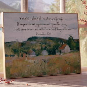 Revelation 3:20 - Behold I Stand at the Door and Knock Jesus Wall Art ...