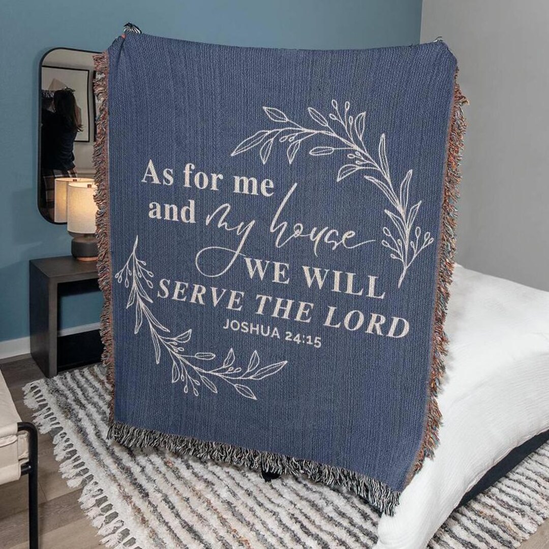Bible Verse Blanket as for Me and My House We Will Serve the Lord ...