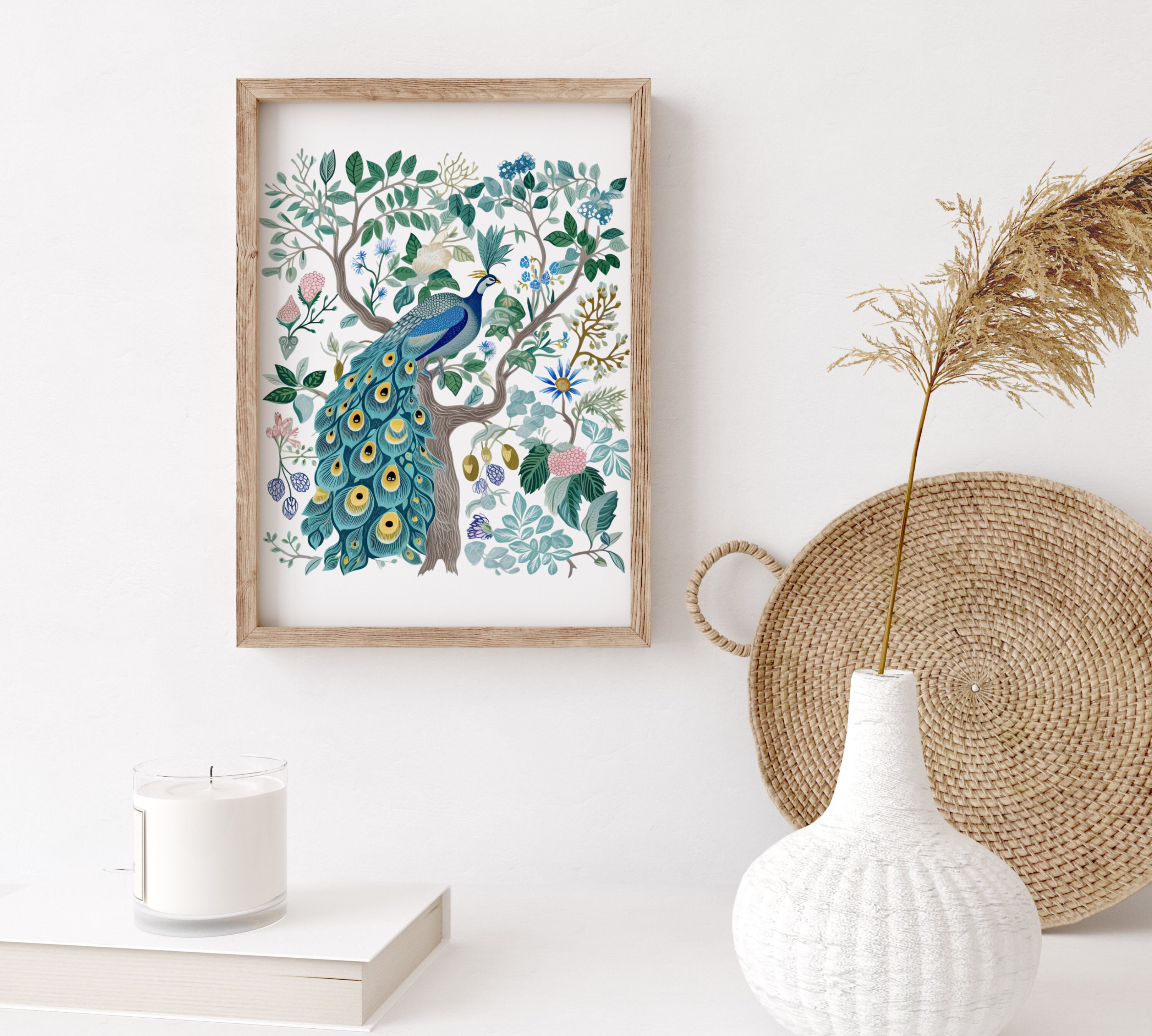 Peacock Art Print Peacock Wall Decor Peacock Painting - Etsy
