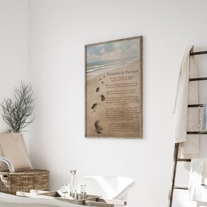 Footprints in the Sand Poem Wall Art Print | Beach Decor, Inspirational ...
