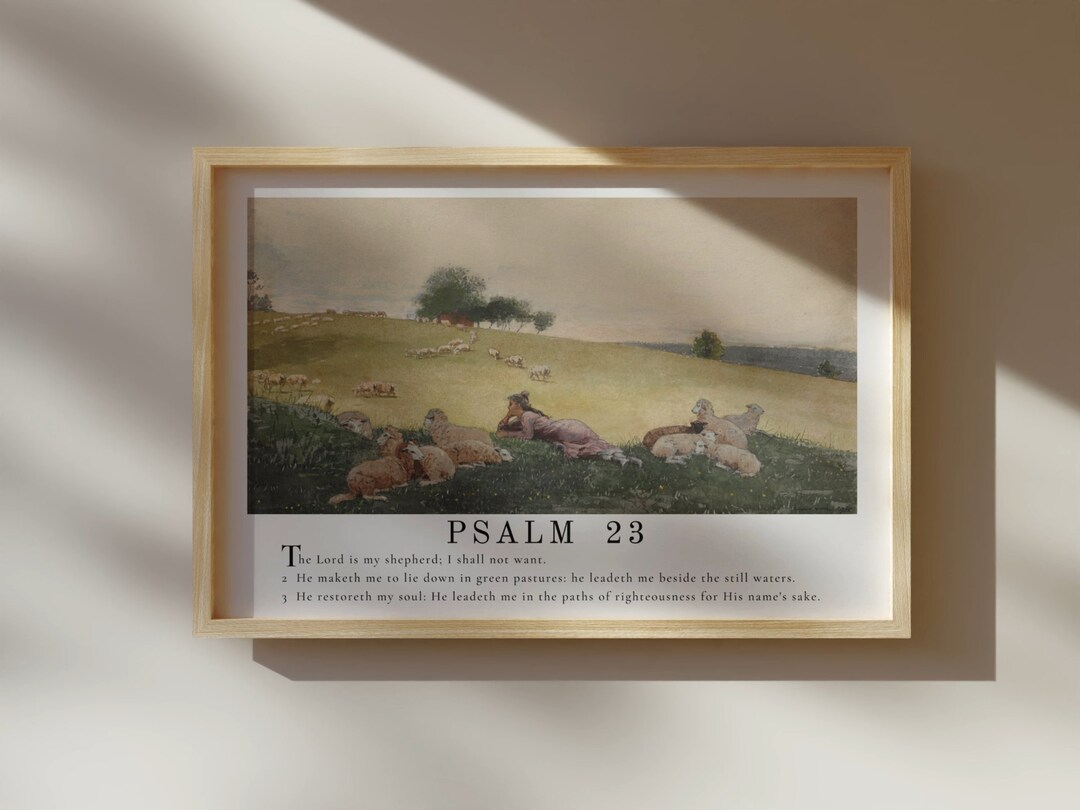 PSALM 23 - the Lord is My Shepherd Wall Art | Psalm 23 Scripture Art ...