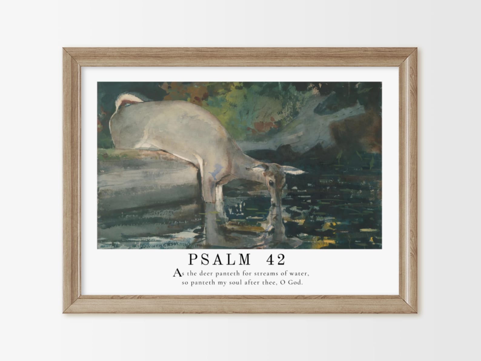 PSALM 42 - as the Deer Scripture Wall Art | PRINTABLE Psalm 42 Bible ...