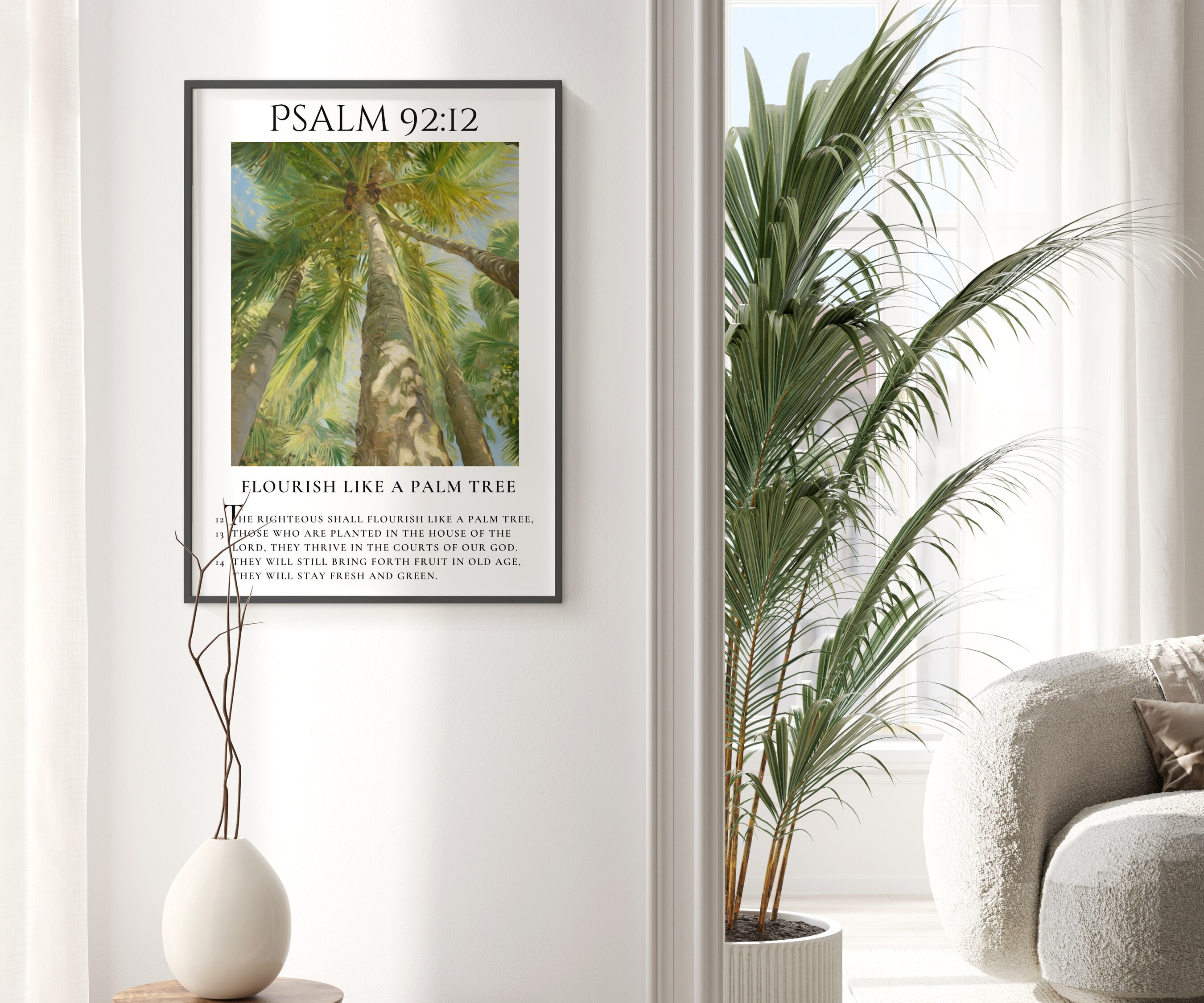A Psalm and A Palm Wall Art Psalm Bible Verse Wall Art Print Scripture ...