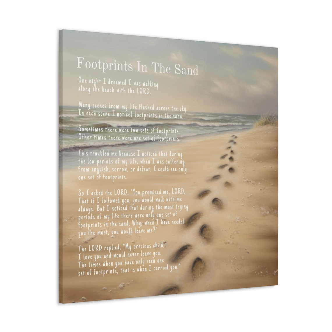 Footprints in the Sand Canvas Gallery Wrap | Inspirational Wall Art ...