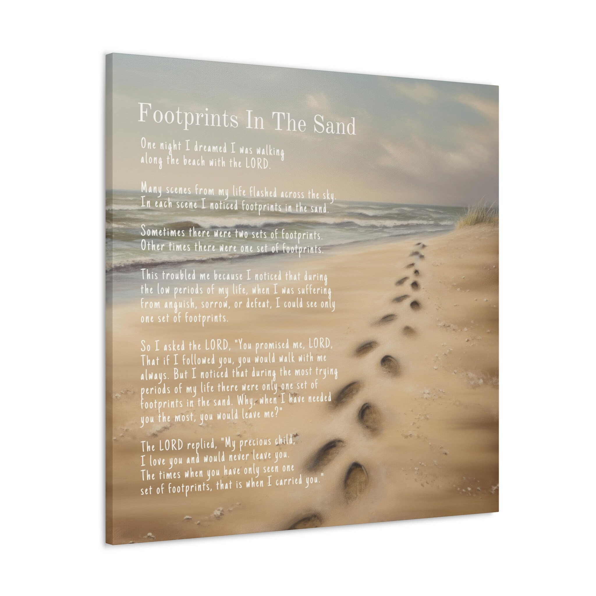 Footprints in the Sand Canvas Gallery Wrap | Inspirational Wall Art ...
