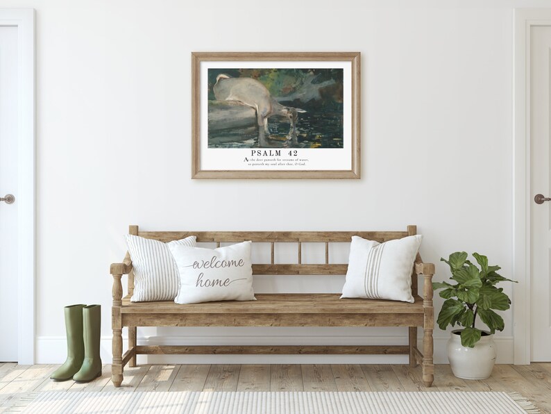 PSALM 42 - as the Deer Scripture Wall Art | PRINTABLE Psalm 42 Bible ...
