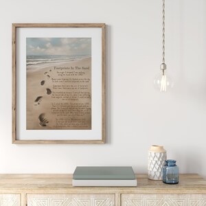 Footprints in the Sand Poem Wall Art Print | Beach Decor, Inspirational ...
