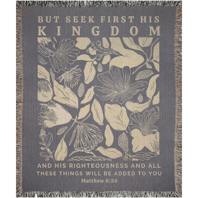 Seek First the Kingdom of God Christian Blanket Scripture Blanket ...