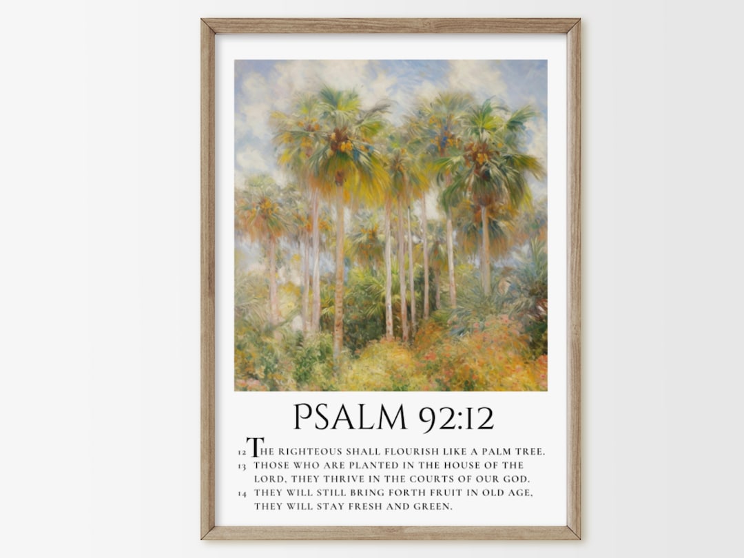 Psalm Bible Verse Wall Art | Bible Verse Wall Decor - Psalms 92:12 ...
