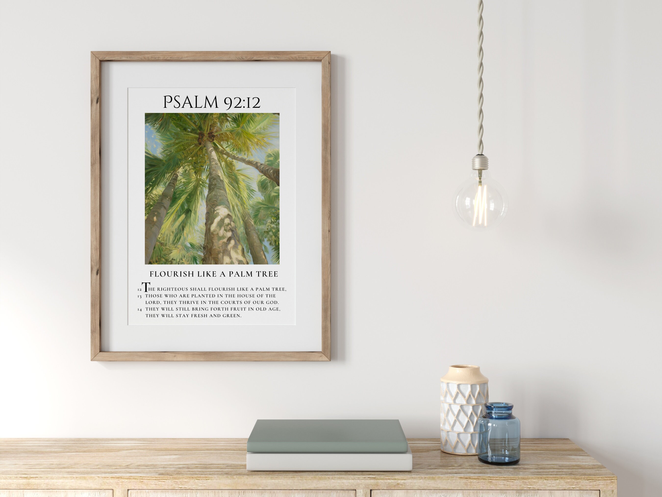 A Psalm and A Palm Wall Art Psalm Bible Verse Wall Art Print - Etsy