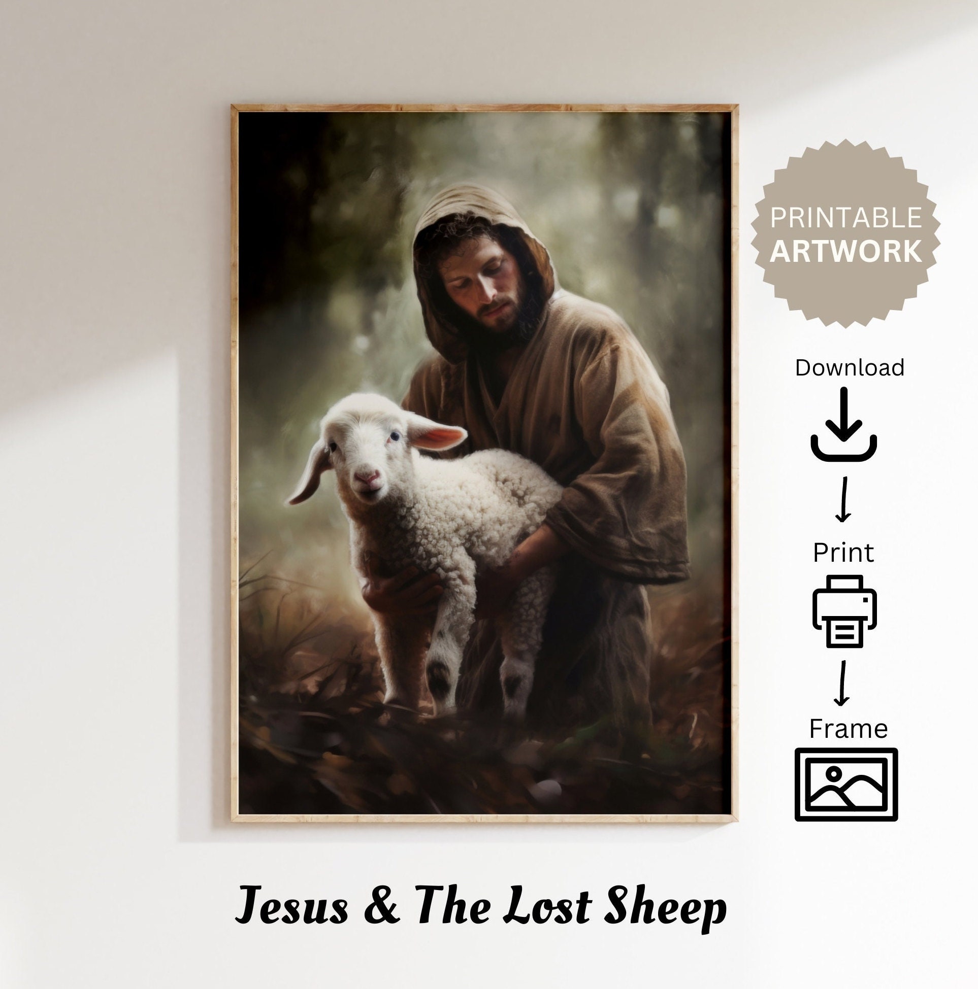 Jesus Rescues the Lost Sheep, Jesus Running After a Lost Lamb Jesus ...