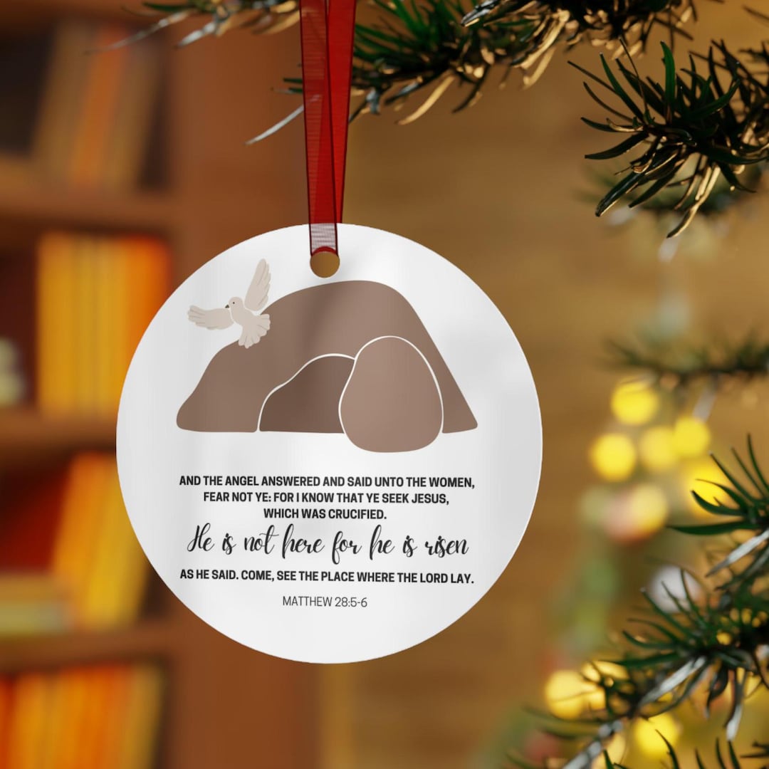 He is Risen, Jesus is Risen - Christmas Tree Ornament | Christian ...