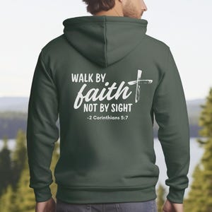 Walk by Faith Hoodie Bible Verse Faith Hoodie Believer Pullover Hoodie ...
