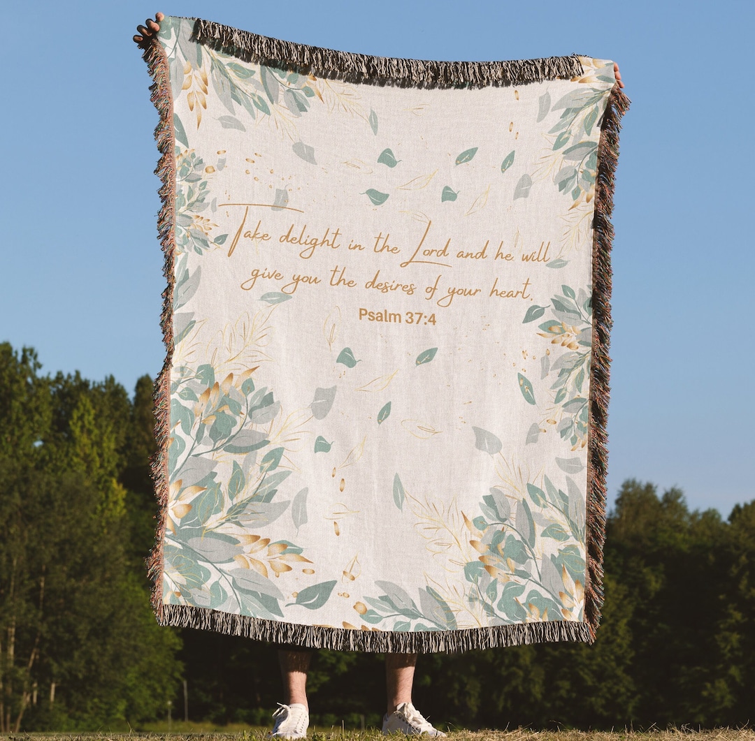Woven Blanket - Psalms Scripture Blanket | Eucalyptus Leaves Sofa ...