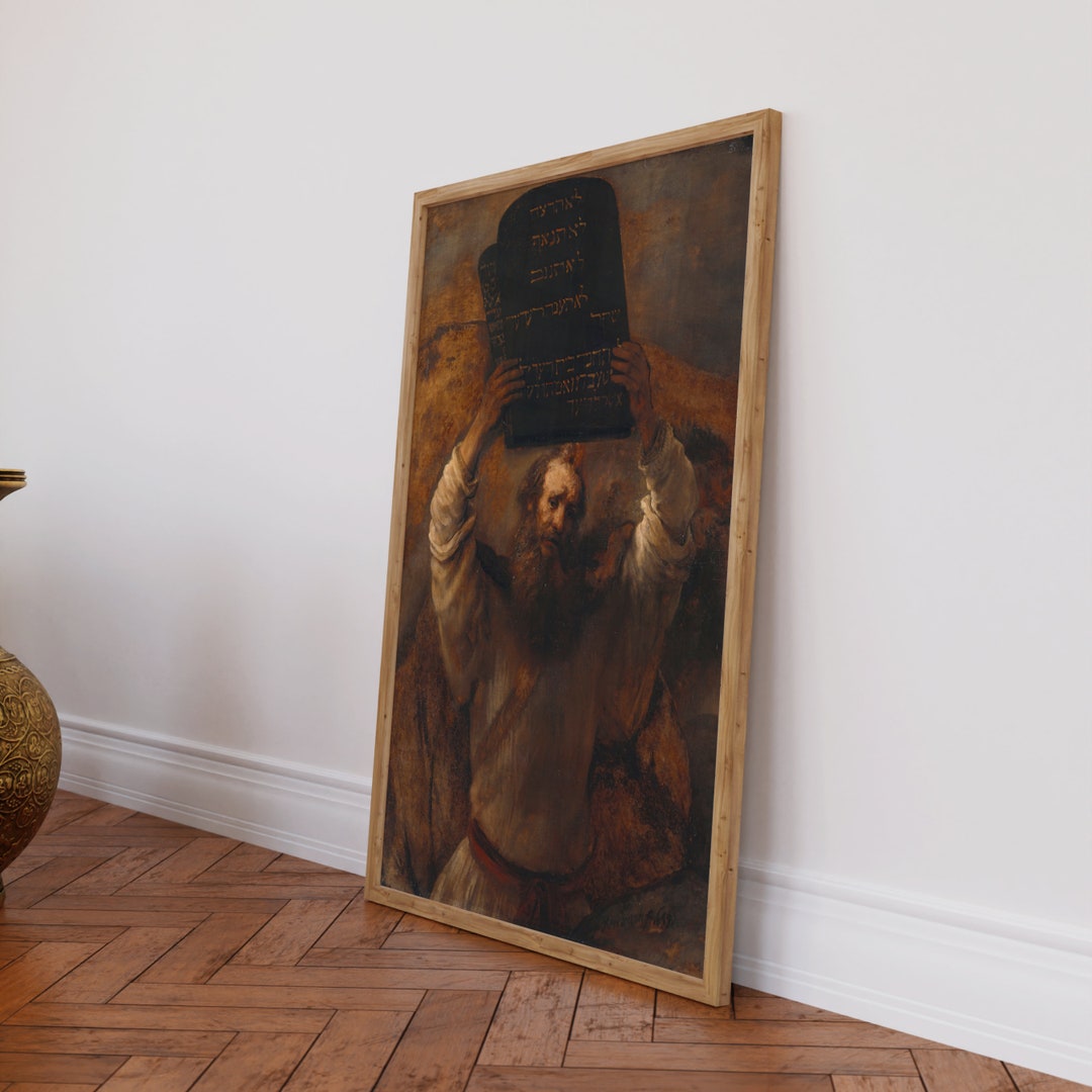 Vintage Art - Moses Breaking the Tablets of the Law (1659) by Rembrandt ...