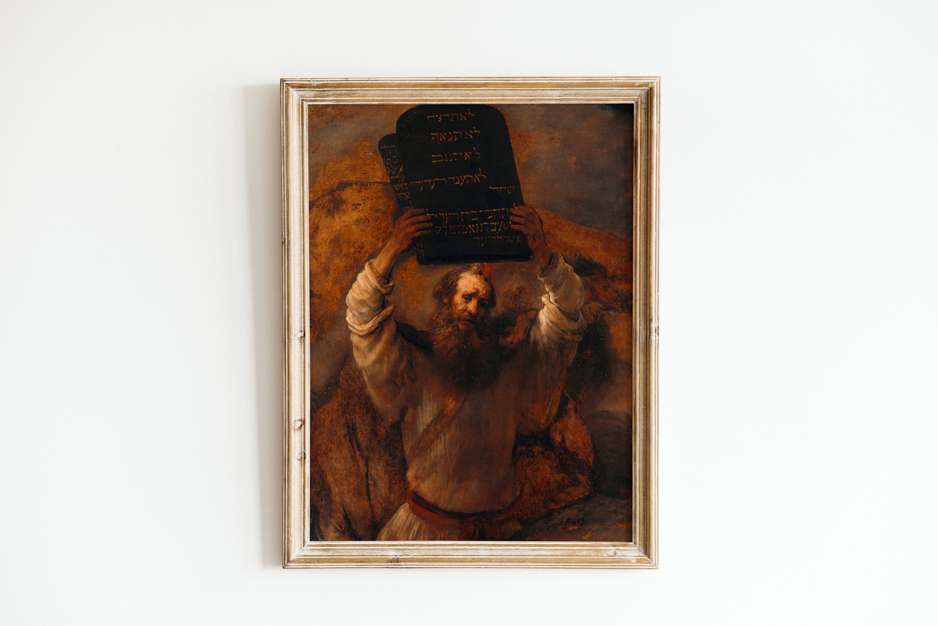 Vintage Art - Moses Breaking the Tablets of the Law (1659) by Rembrandt ...