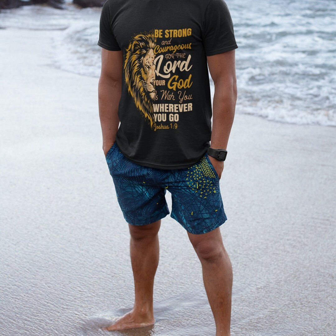 Be Strong and Courageous T-shirt, Christian Shirts, Bible Verse Joshua ...