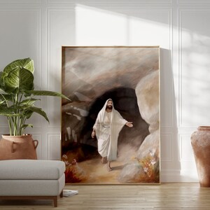 Jesus Has Risen Wall Art Resurrection of Jesus Art Christian Wall Art ...