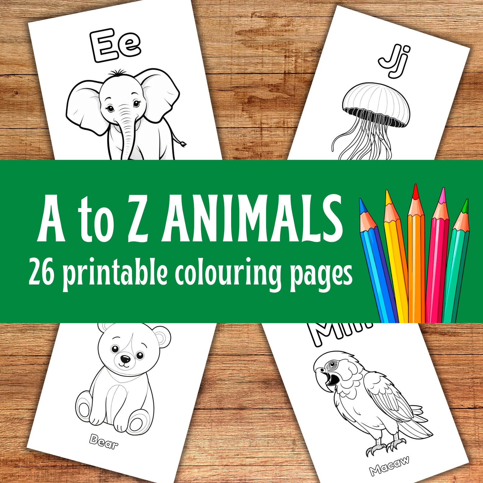 A to Z Animal Coloring Pages for Kids Activities for Toddlers Printable ...