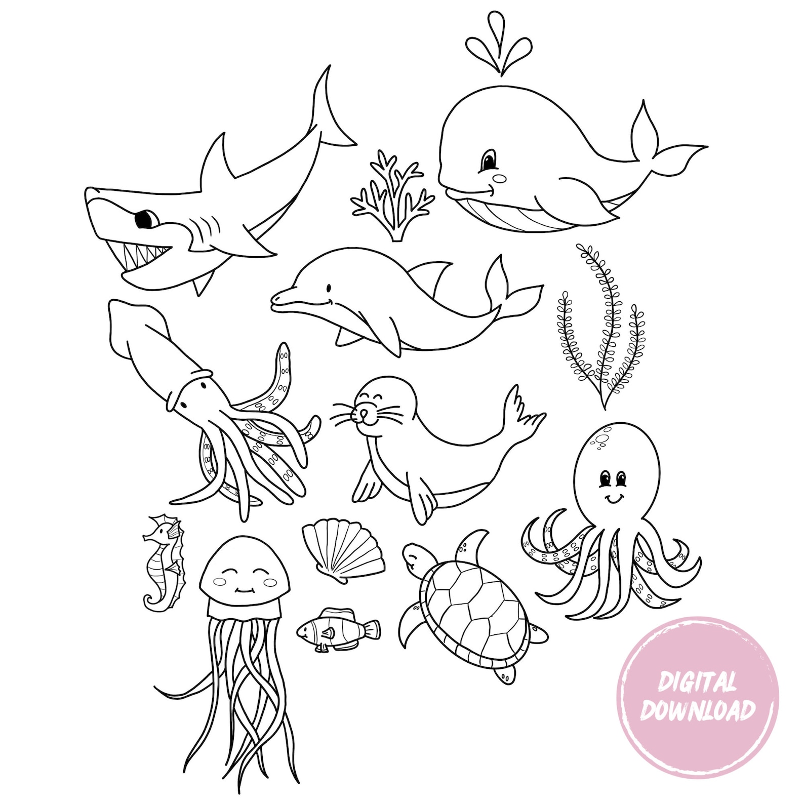Animal Kingdom Safari Adventure Printable Kids Colouring Pages Cute ...