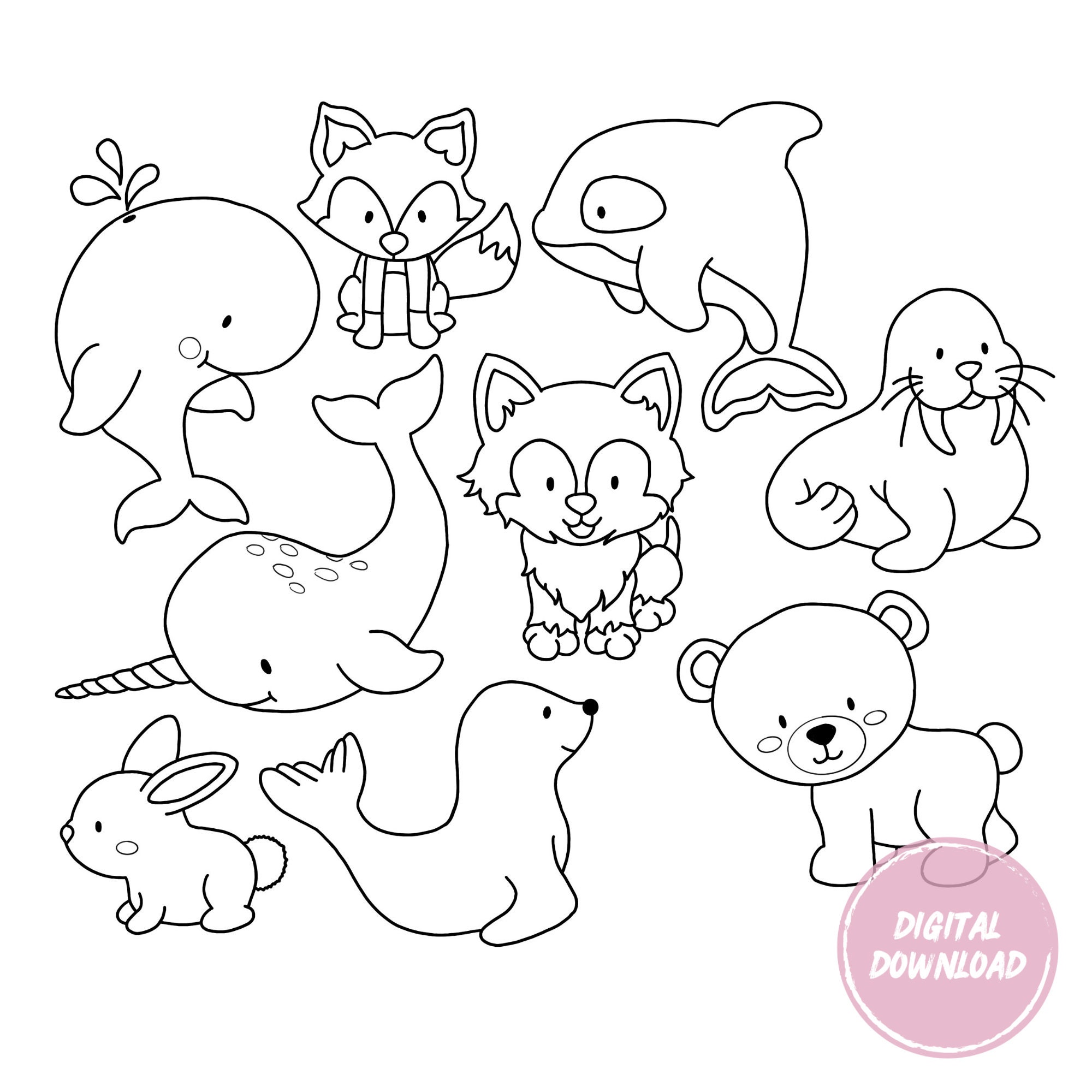 Animal Kingdom Safari Adventure Printable Kids Colouring Pages Cute ...
