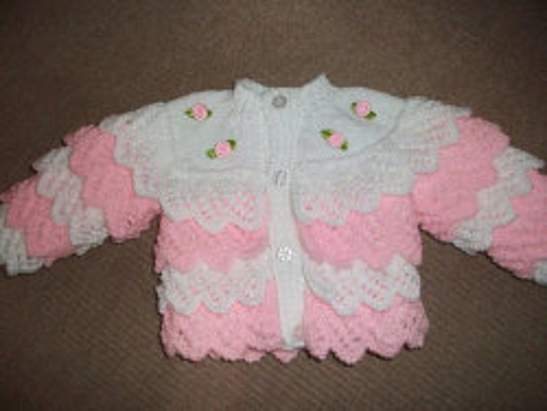 Frilled Coat Knitting Pattern Etsy