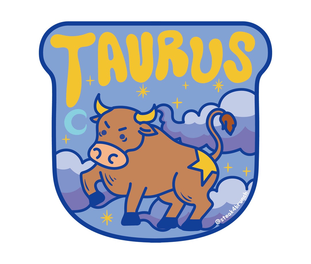 Taurus Vinyl Sticker, Zodiac Sticker, Astrological Sign, Waterproof ...