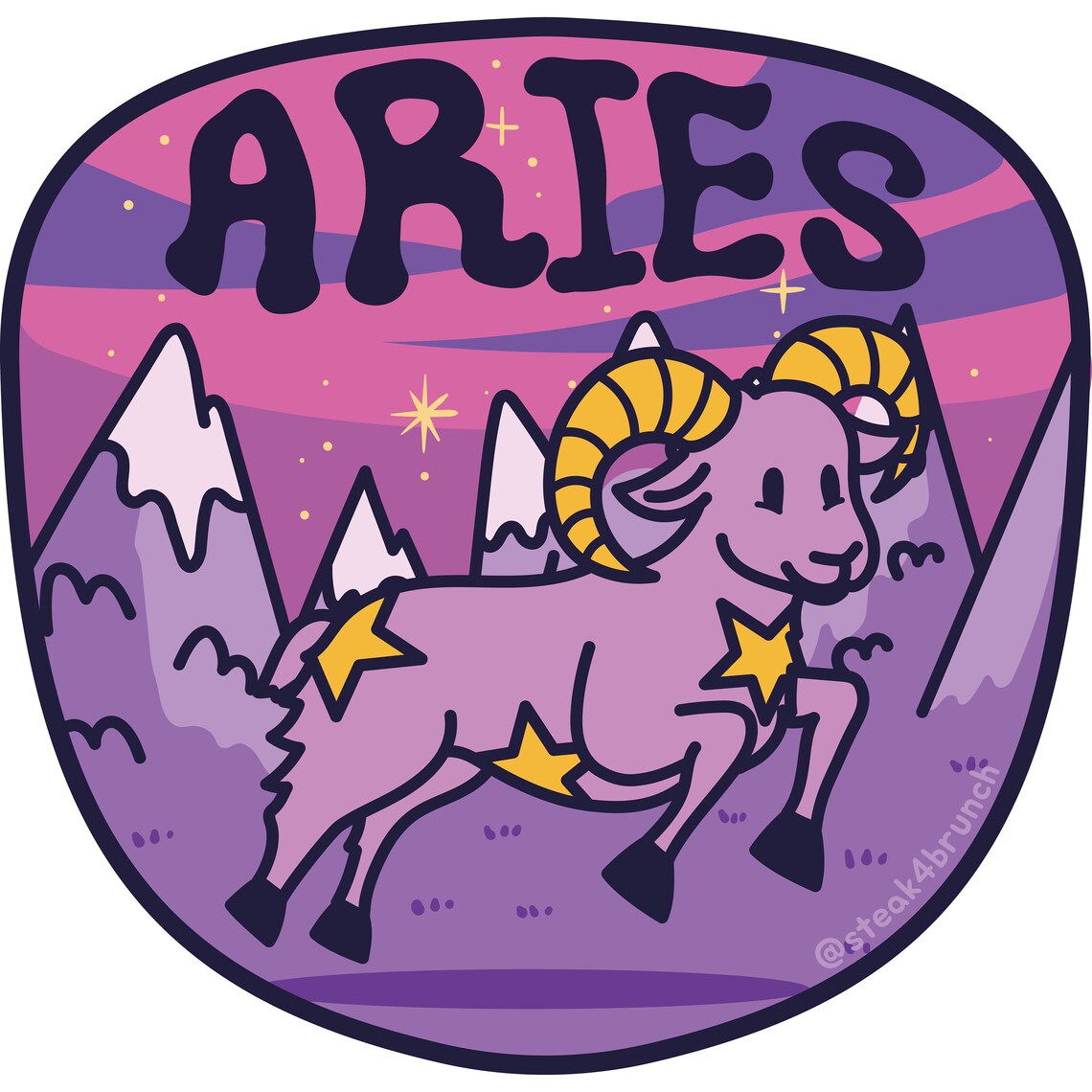 Aries Vinyl Sticker, Zodiac Sticker, Astrological Sign, Waterproof ...
