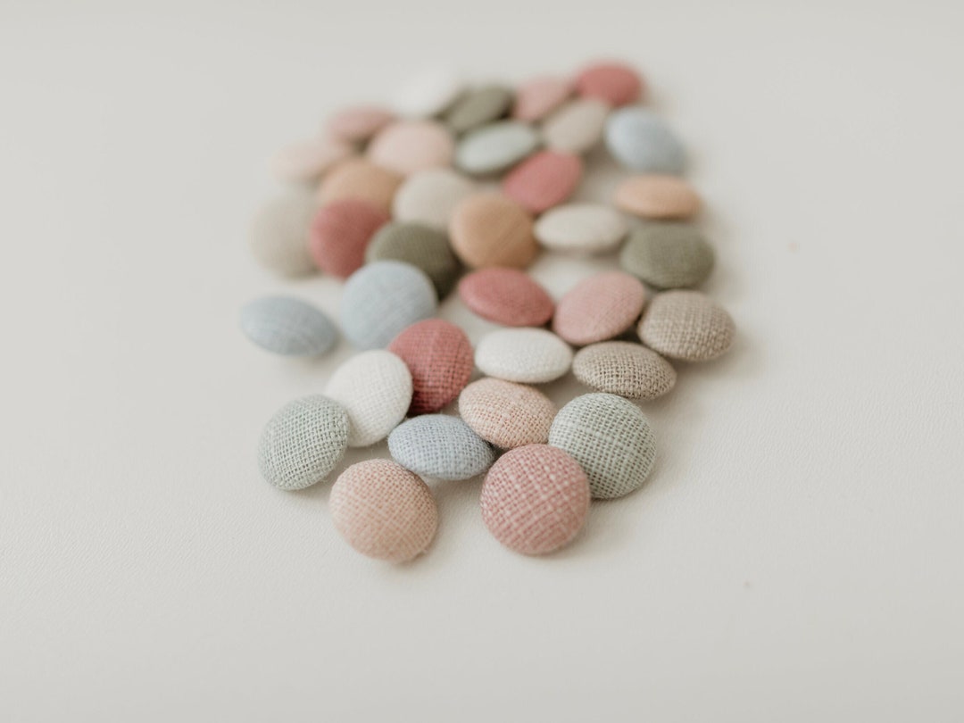 Linen Fabric Cover Buttons // Fabric Covered Sewing Buttons // Shank ...