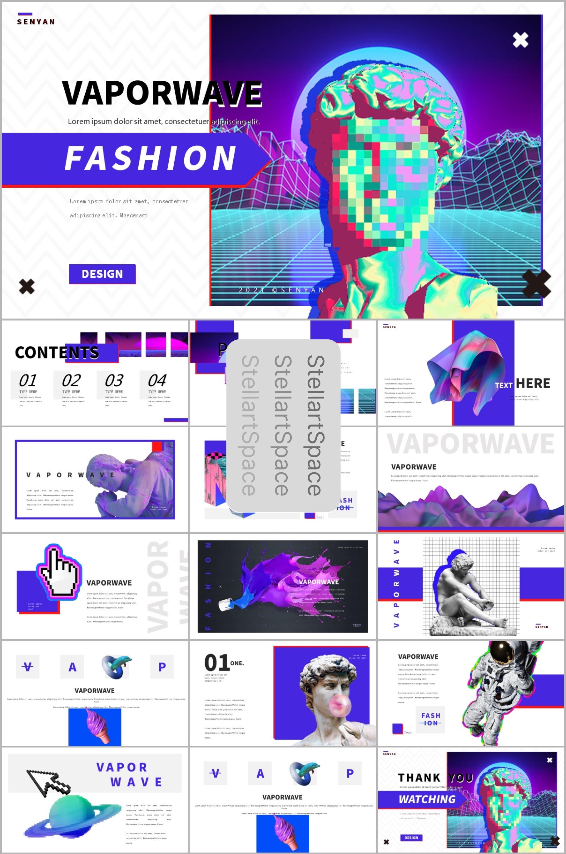Artsy Neon Powerpoint Templates: Modern Marketing Pitch Deck (PPT ...