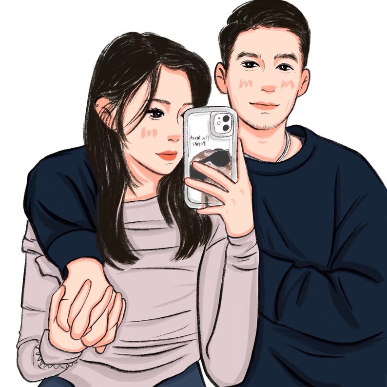 Custom Portrait Cute Cartoon Anime Portrait Digital - Etsy