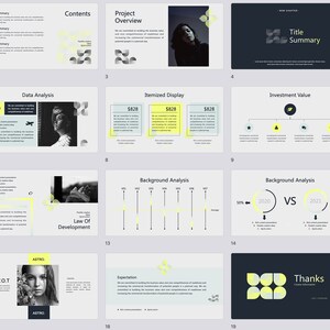 271 Powerpoint Slides Presentation Templates, Minimal Modern Marketing ...