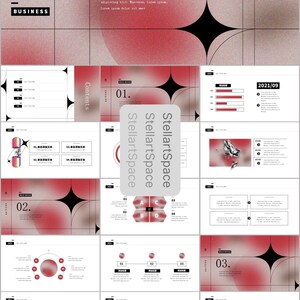 208 Powerpoint Slides Presentation Templates, Colorful Modern Marketing ...