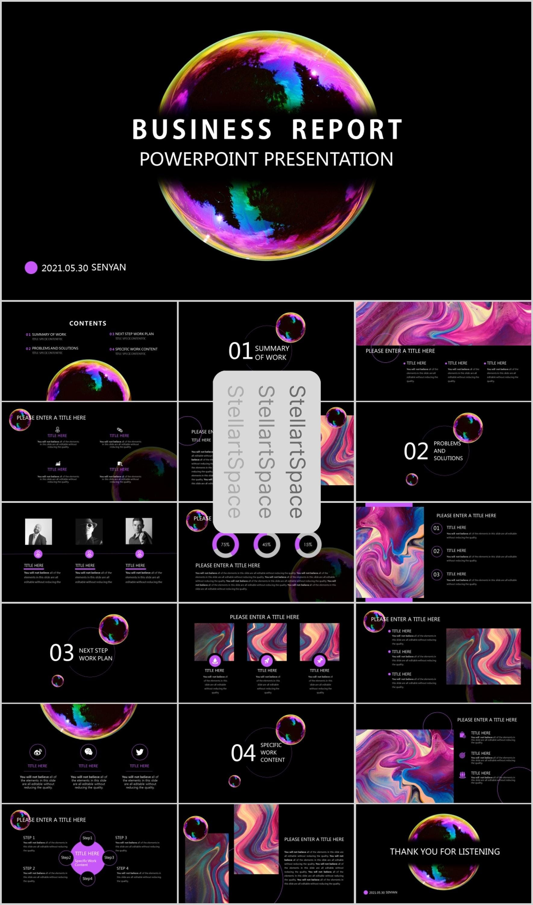 Artsy Neon Powerpoint Templates: Modern Marketing Pitch Deck (PPT ...