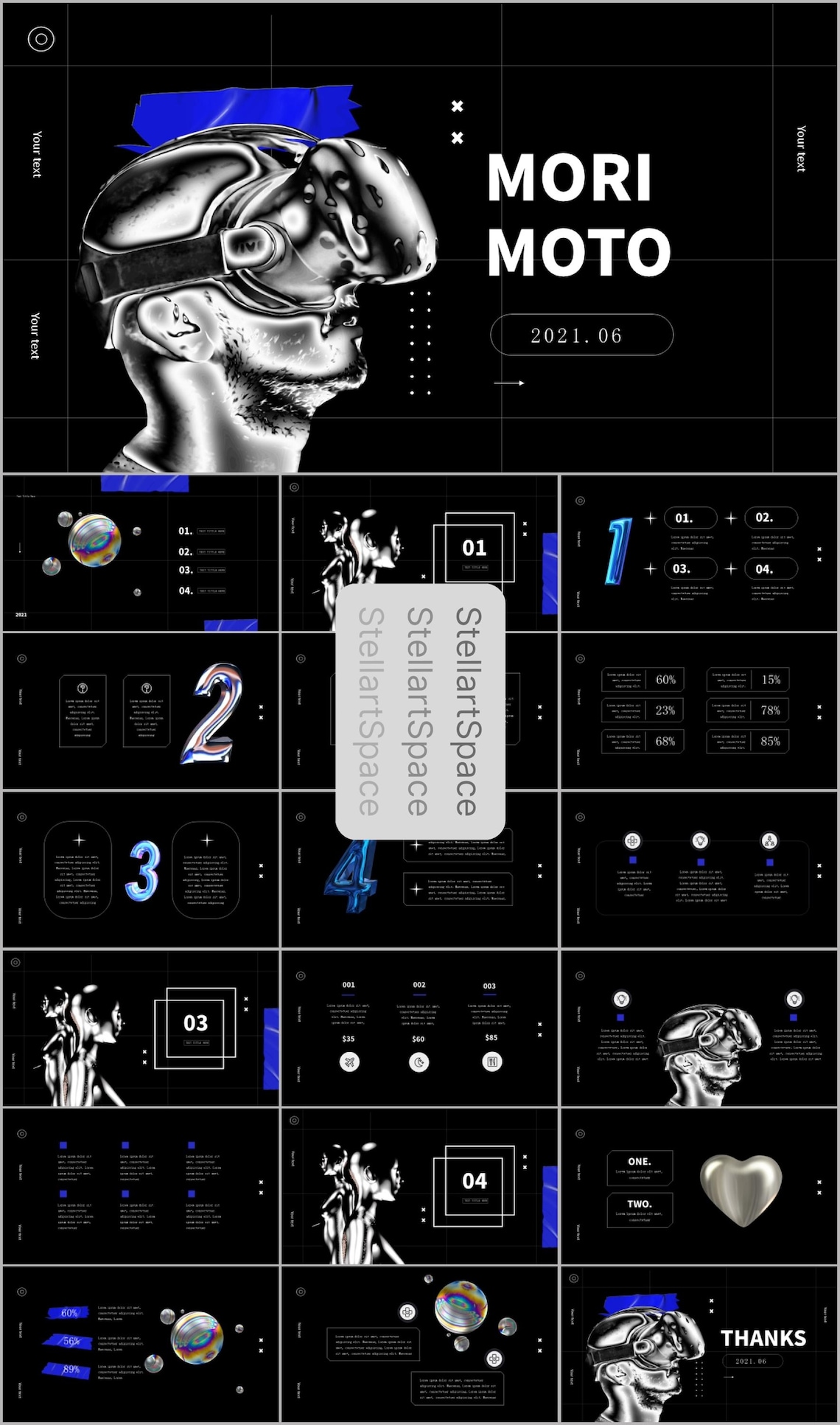 Artsy Neon Powerpoint Templates: Modern Marketing Pitch Deck (PPT ...