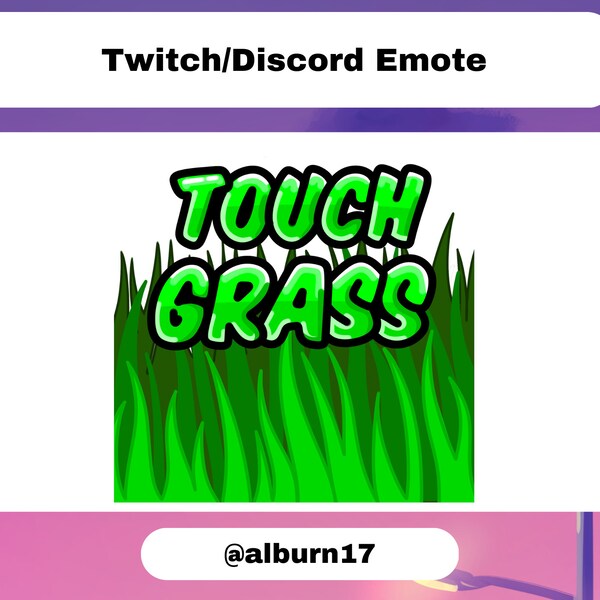 Touch Grass Twitch Emote - Etsy Australia