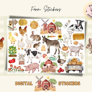 Farm Life Digital Stickers for Goodnotes, Farming Pre-cropped Digital ...