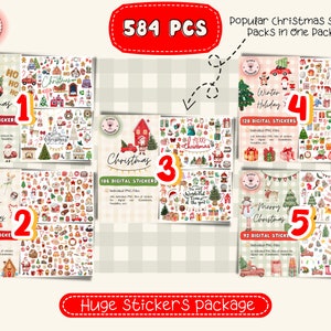 Ultimate Christmas Digital Stickers, Christmas Stickers, Holiday ...