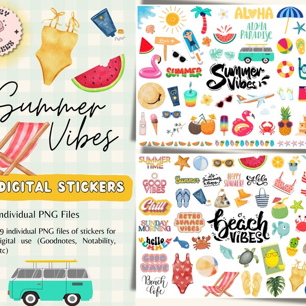 Summer Stickers - Etsy