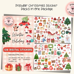 Ultimate Christmas Digital Stickers, Christmas Stickers, Holiday ...