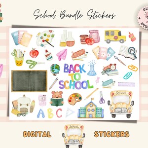 School Bundle, Back to School Clipart Png, School Supplies, School Bus ...