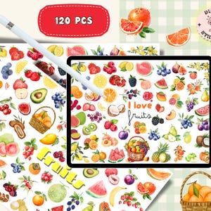 Fruits Digital Stickers for Goodnotes, Healthy Food Stickers, Veges ...