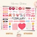 Month of February Digital Stickers for Goodnotes, February Pre-cropped ...