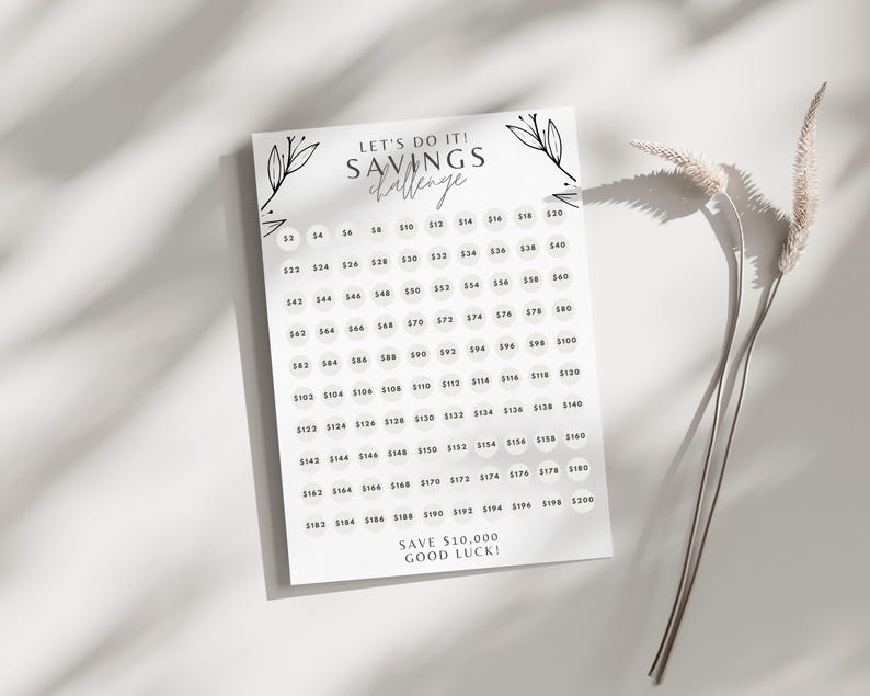 10000 Savings Challenge Printable, 10k Savings Challenge, Challenge ...